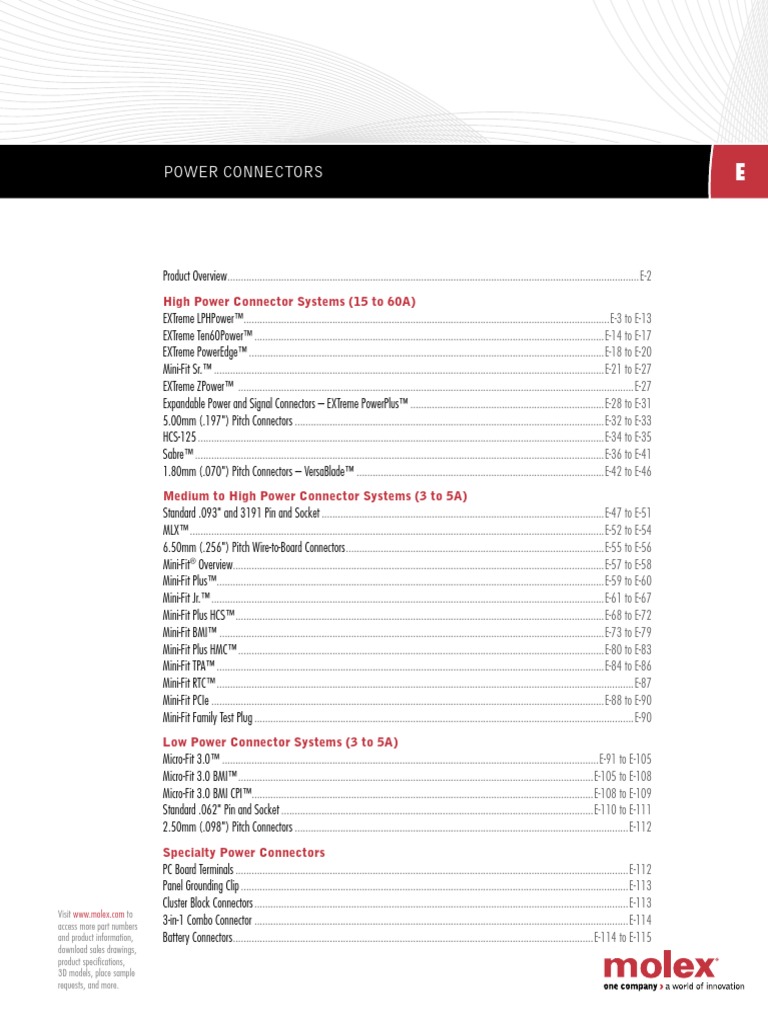 Conectores Molex PDF | PDF | Electrical Connector | Printed Circuit Board