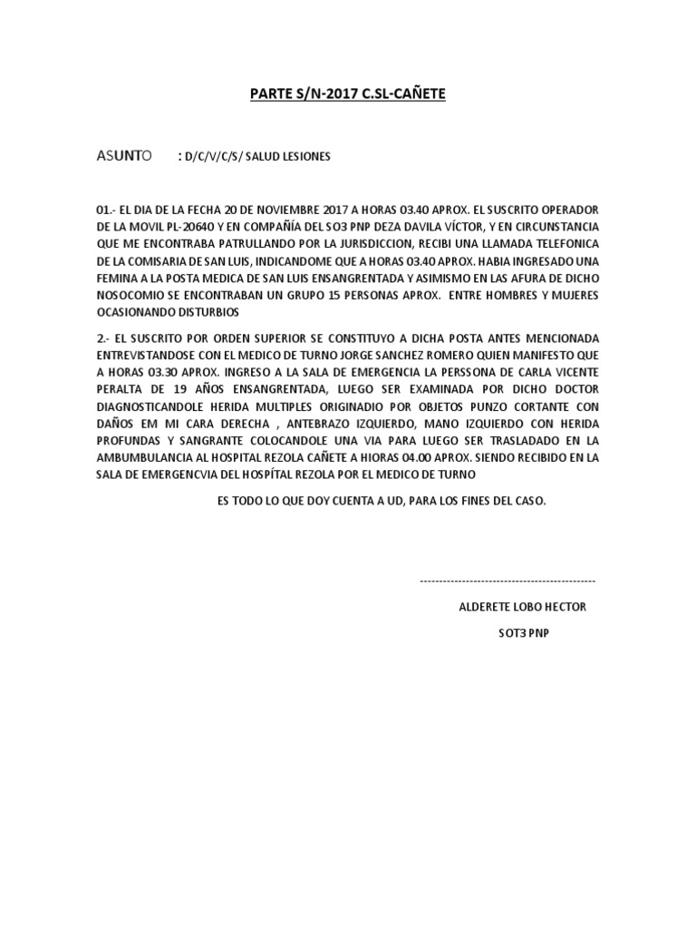 Parte Policial | PDF