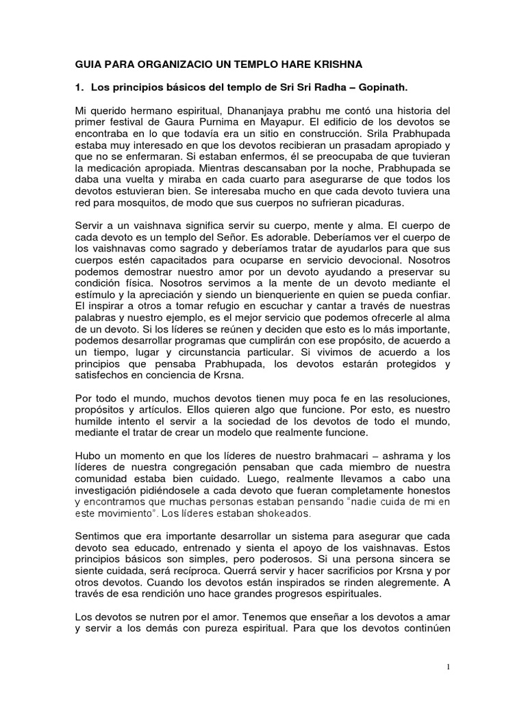 Guia para Organizar Un Templo Hare Krishna | PDF | Amor | Toma de decisiones