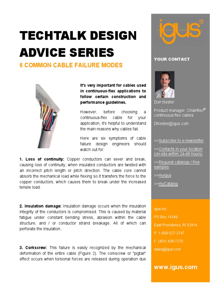 TechTalk 6 Common Cable Failure Modes | PDF | Wear | Building Engineering