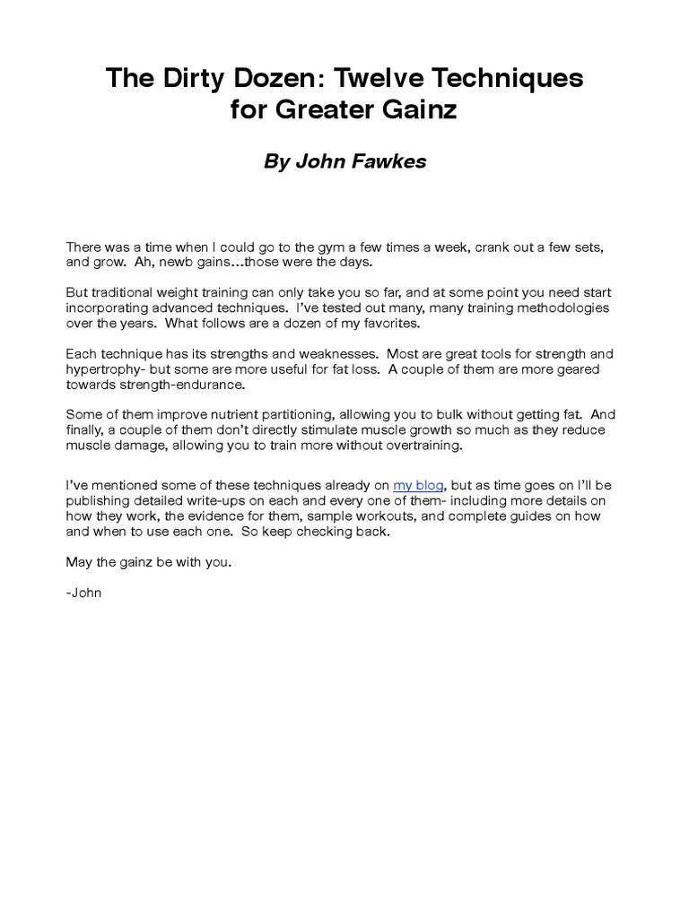 Here S Your Copy of The Dirty Dozen 12 Techniques For Greater Gainz ...