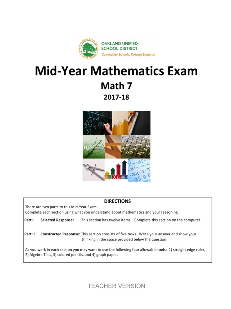 Math 7 Mye 2017-18 Constructed Response Teacher Version | PDF ...