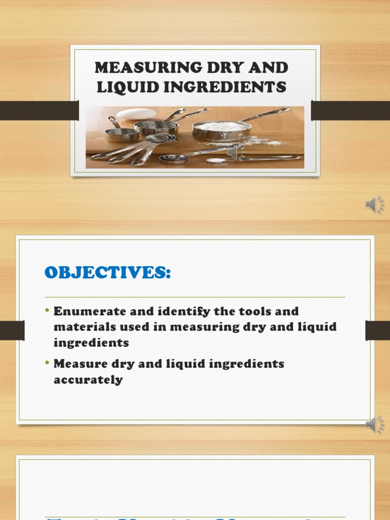 Measuring Dry and Liquid Ingredients | PDF