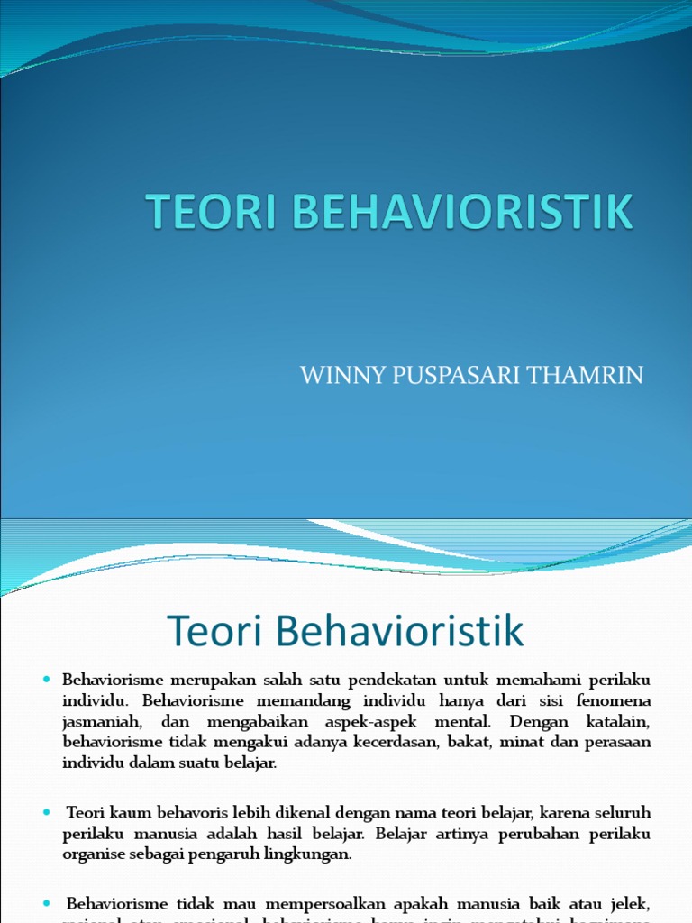 Teori Behavioristik | PDF