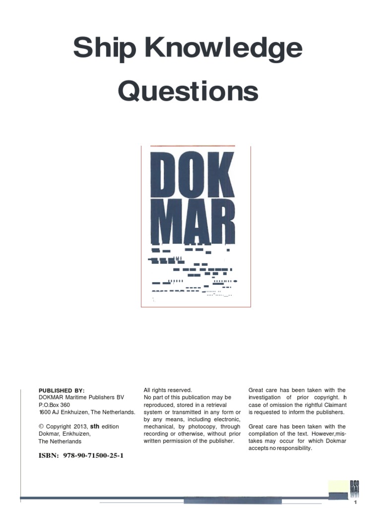 Dokkum Ship Knowledge Questions Small | PDF | Oil Tanker | Dredging