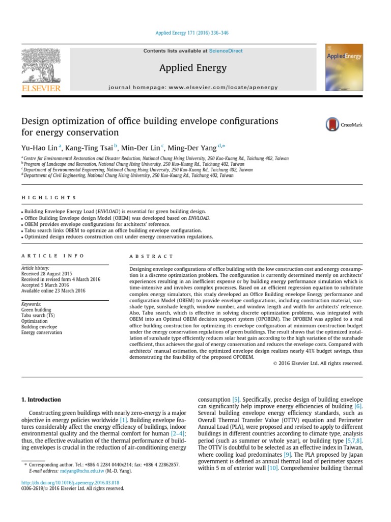 34 Design Optimization of Office Building Envelope Configuration 2016 ...