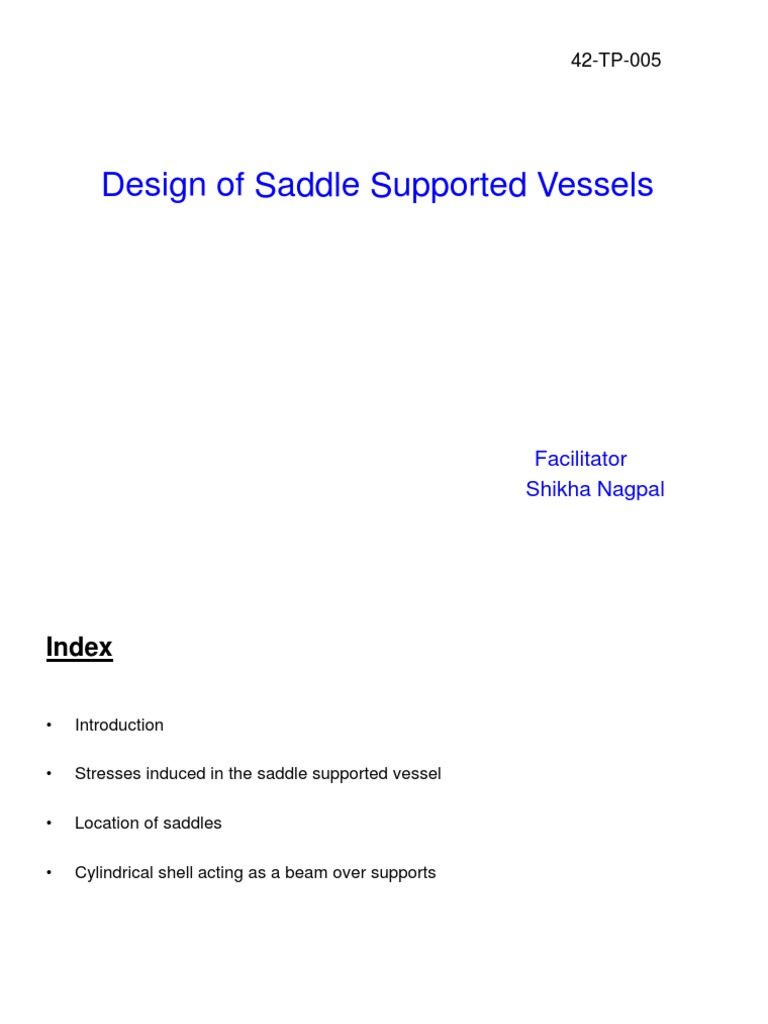 Design of Saddle Supported Vessels | PDF