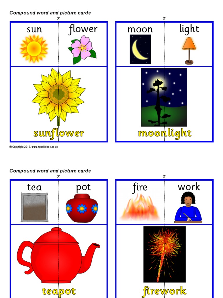 Compound Words Picture Cards Compound Words Matching Cards | Teaching