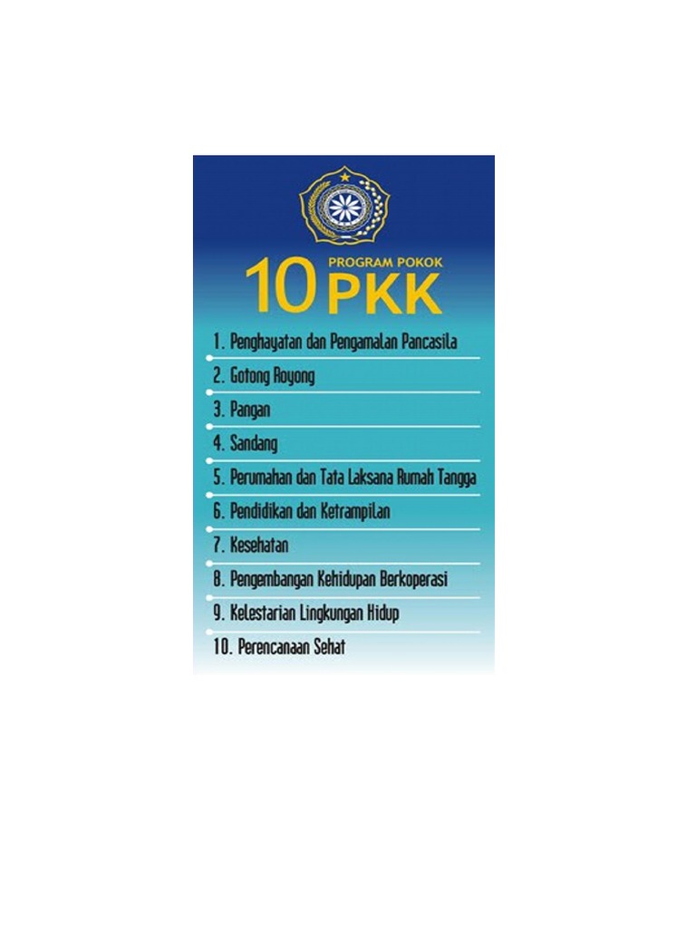 10 Program Pokok PKK Dan Penjelasannya | PDF