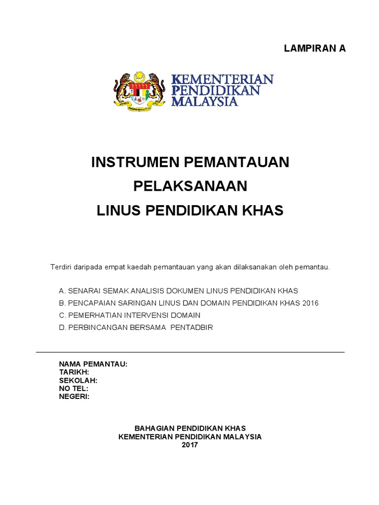 Instrumen Pemantauan Linus Pkhas | PDF