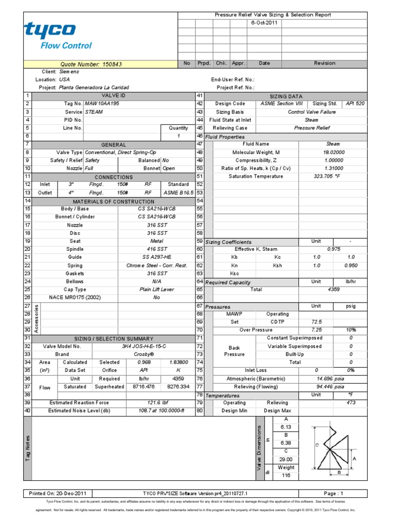 1 Pieza PSV-3X4 | PDF | Valve | Pounds Per Square Inch