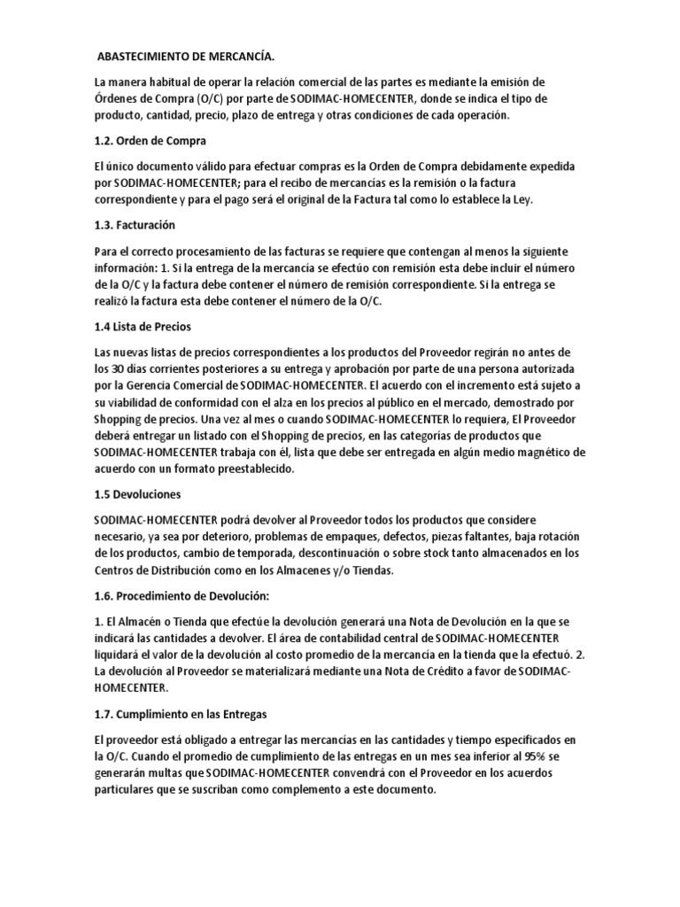 Protocolo de Compras y Devoluciones | PDF | Factura | Precios