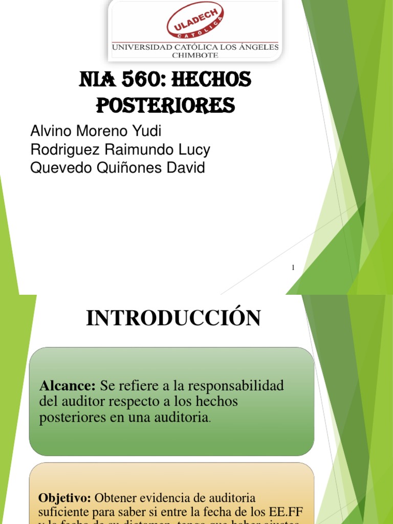 Nia 560 Hechos Posteriores Expo | PDF | Contralor | Contabilidad