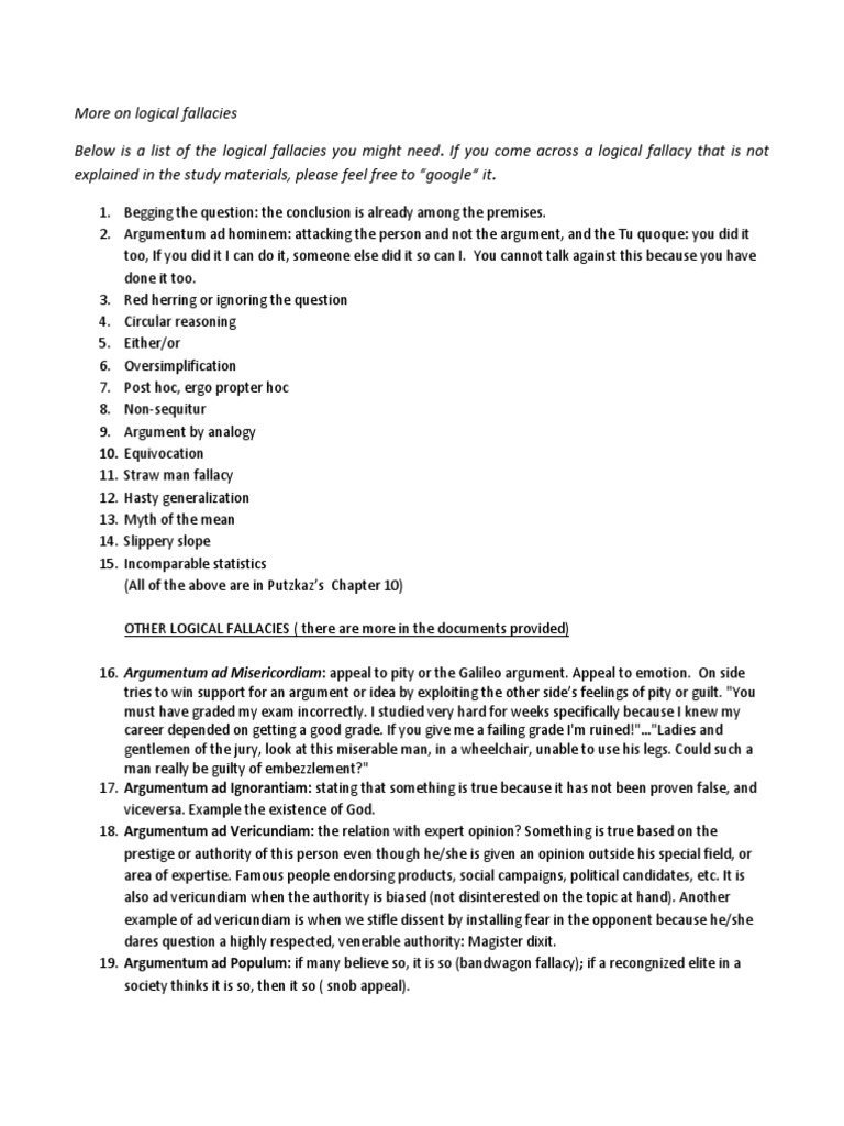 Logical Fallacies | PDF | Fallacy | Reasoning