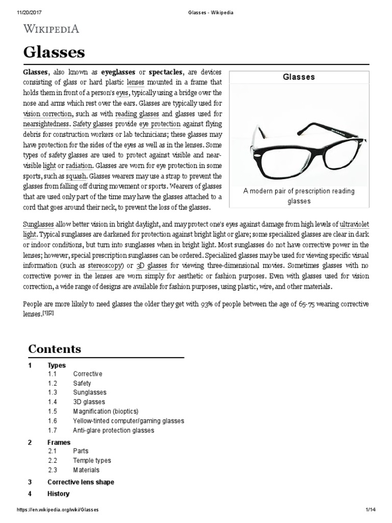 Glasses PDF | PDF | Glasses | Sunglasses