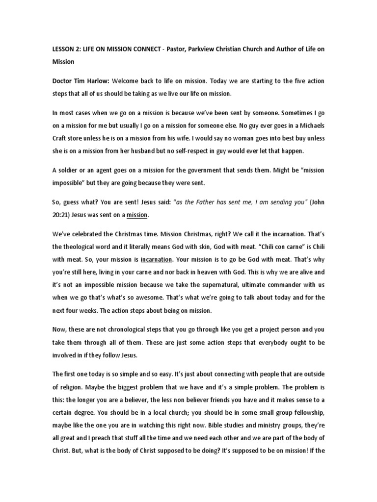 Life On Mission | PDF | Body Of Christ | God In Christianity