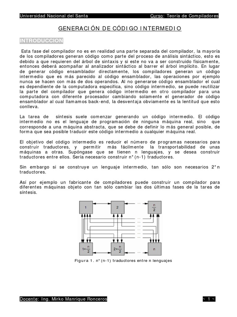 Generación de Código Intermedio en Compiladores | PDF | Compilador ...
