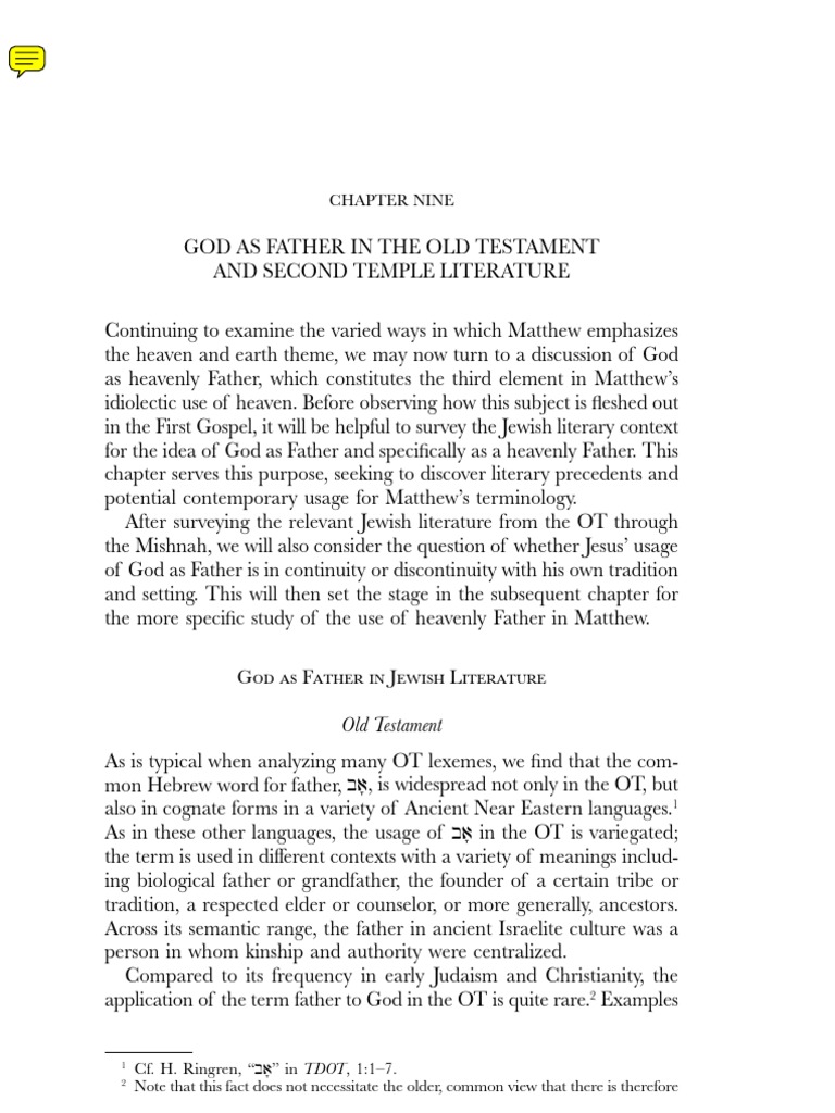 God as Father in Old Testament Literature | PDF | God The Father ...
