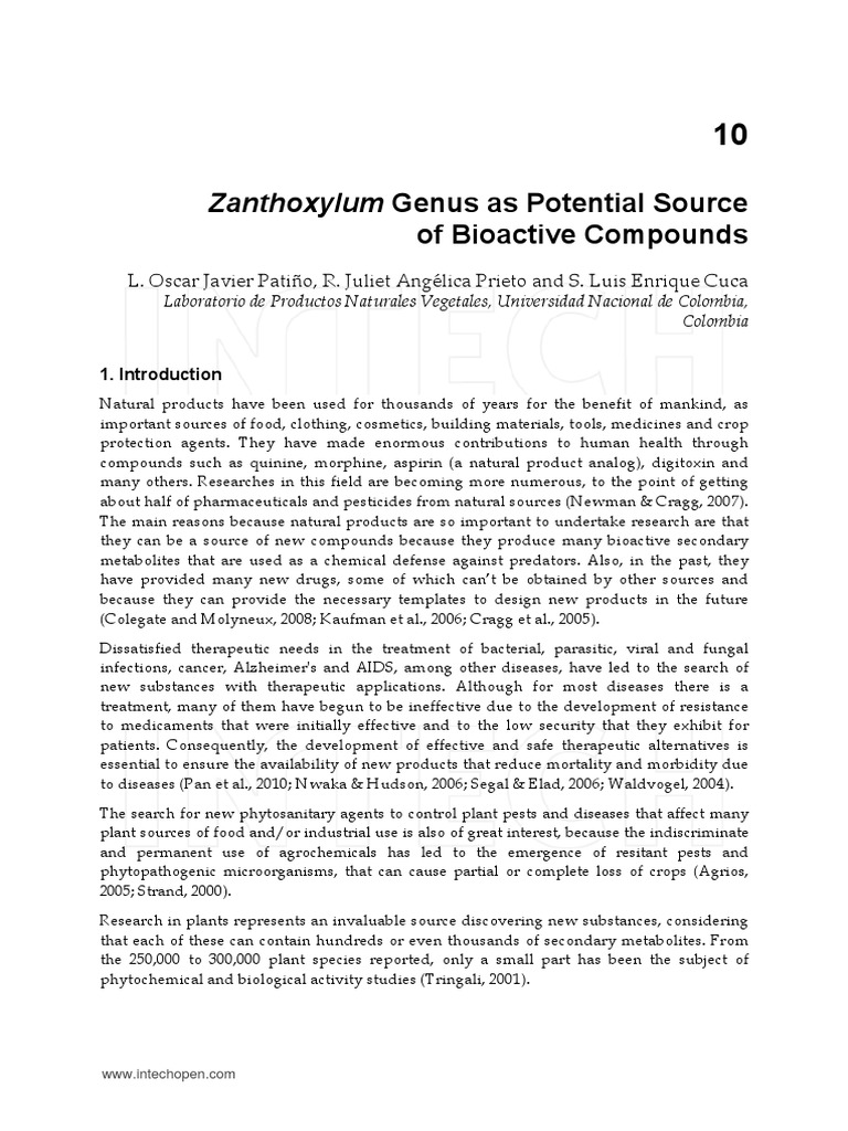 Zanthoxylum Genus As Potential Source | PDF | Natural Products ...
