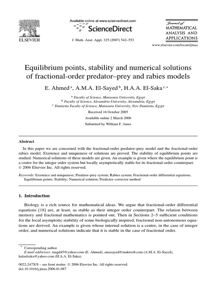 Rabies Model | PDF | Stability Theory | Numerical Analysis