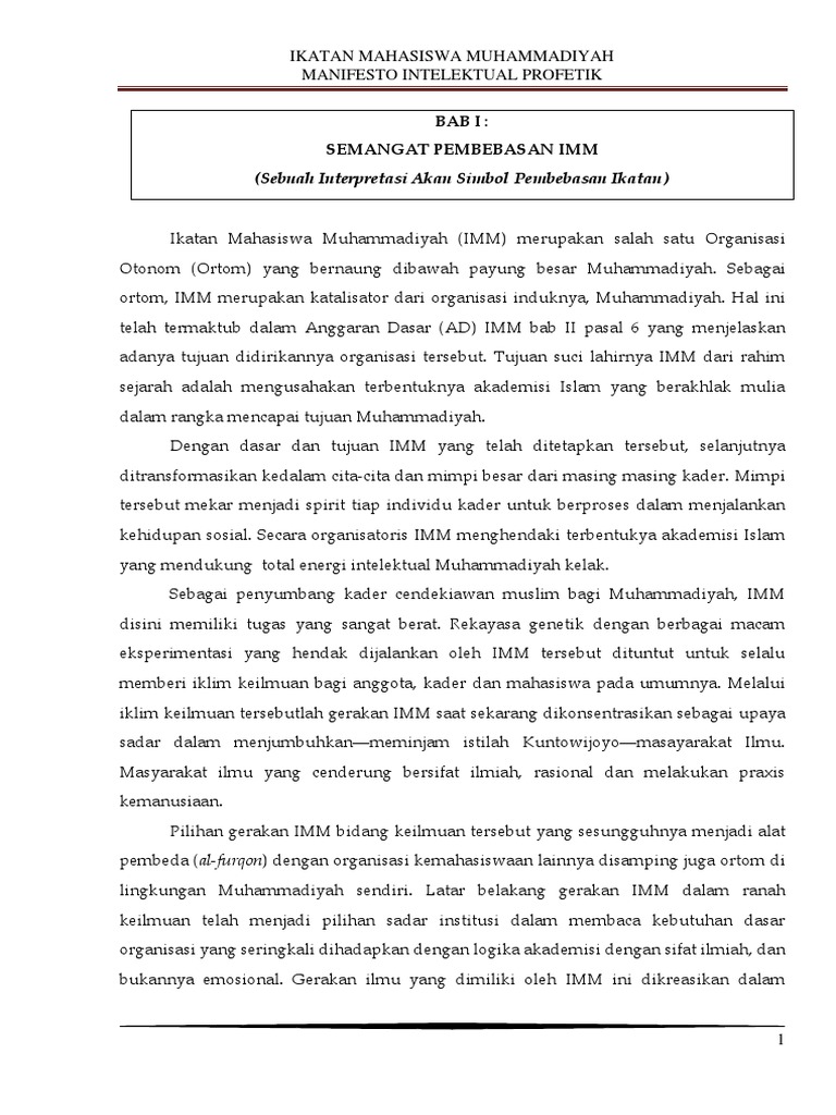 Sani - Manifesto Intelektual Profetik | PDF