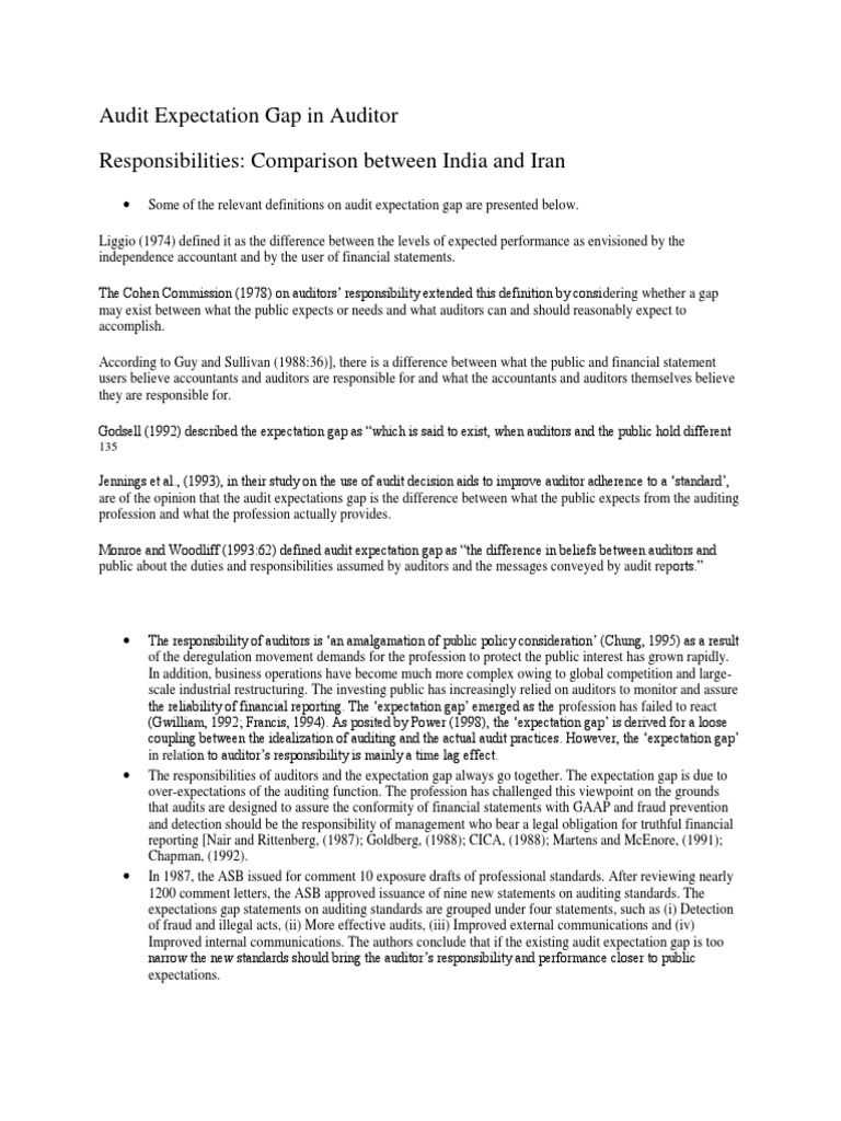 Audit Expectation Gap in Auditor | PDF | Financial Audit | Audit