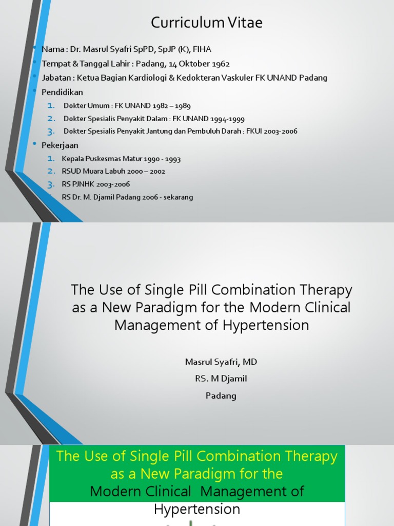 Sympo Dan CV DR Masrul Syafri | PDF | Hypertension | Management Of Hiv/Aids