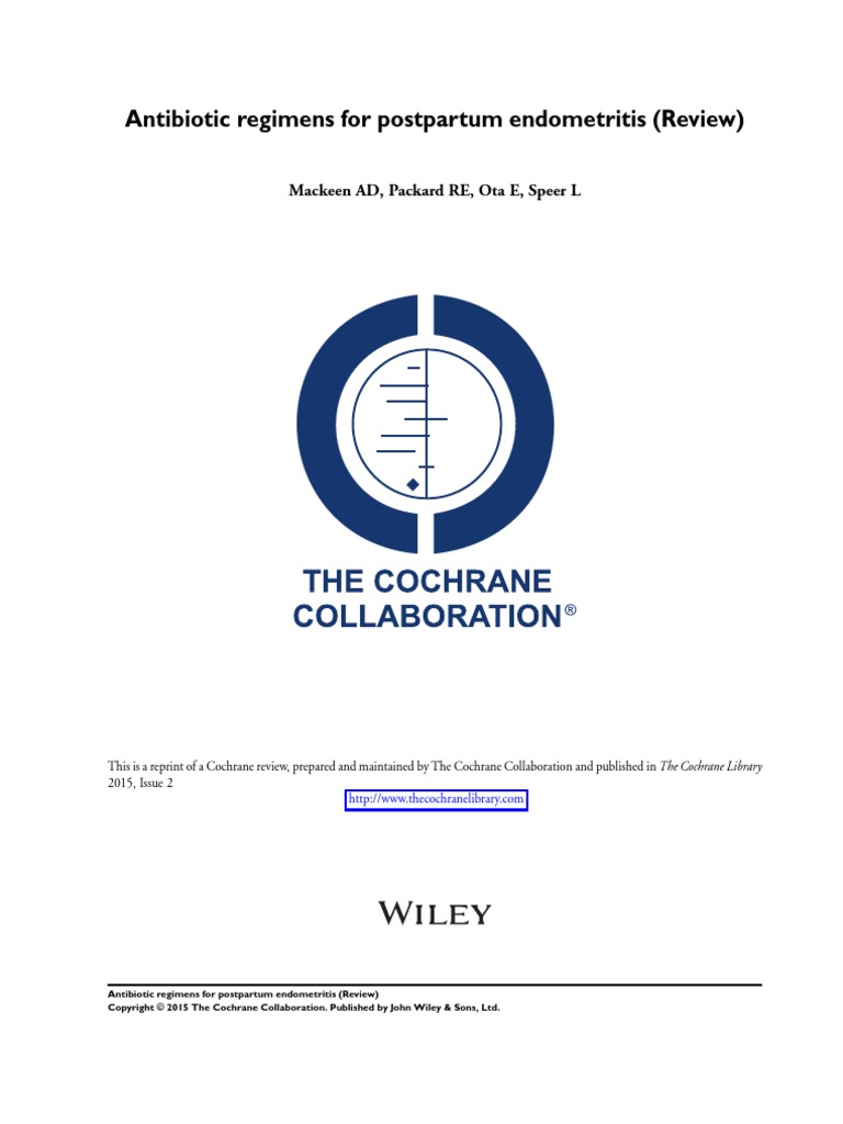 Tto Atb Endometritis Postparto - Cochrane 2015 | PDF | Antibiotics ...