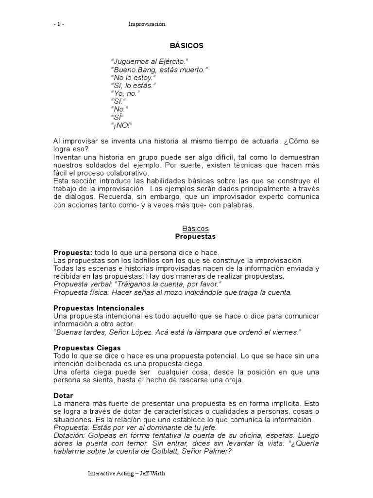 Conceptos Basicos de Impro | PDF | Improvisación | Creatividad