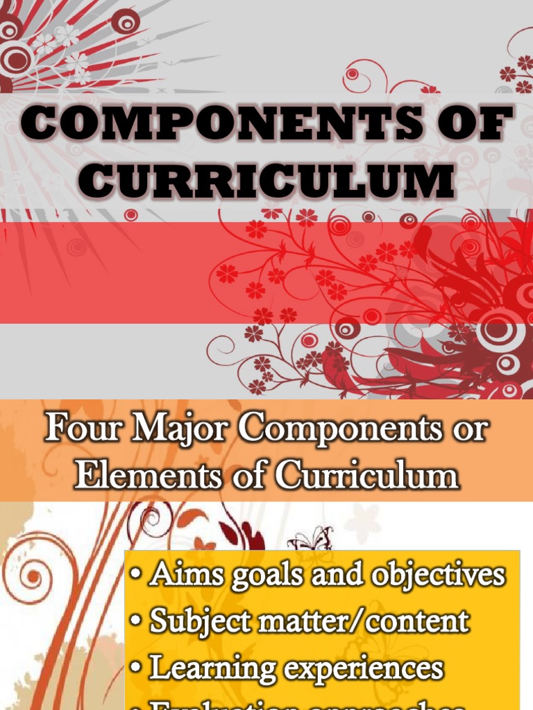 Major Components of Curriculum Design | PDF | Curriculum | Teaching Method