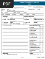 Work Inspection Request Form (WIR) | PDF | Specification (Technical Standard)