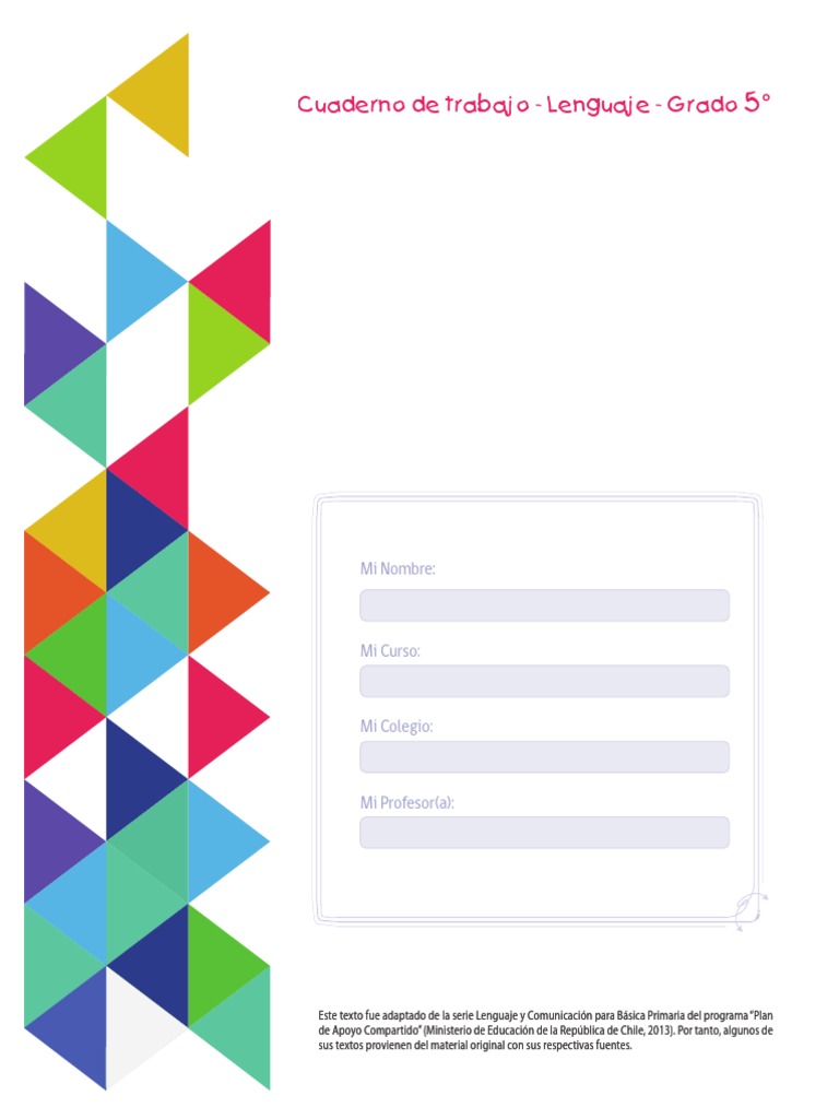 Cuaderno de Trabajo: Lenguaje Grado 5 | PDF | Harry Potter | Las emociones