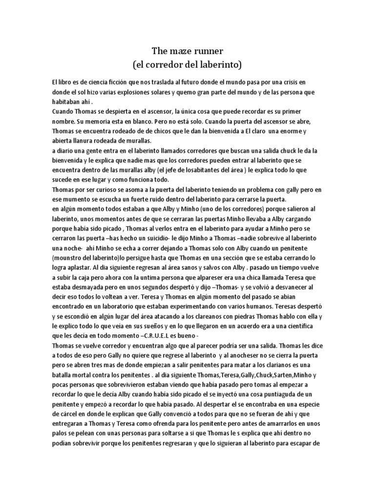 The Maze Runner | PDF | Ocio | Entretenimiento (general)