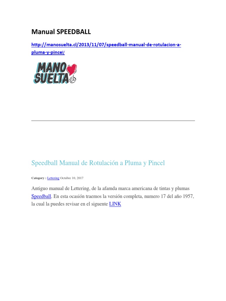 Manual Speedball de Rotulación | PDF