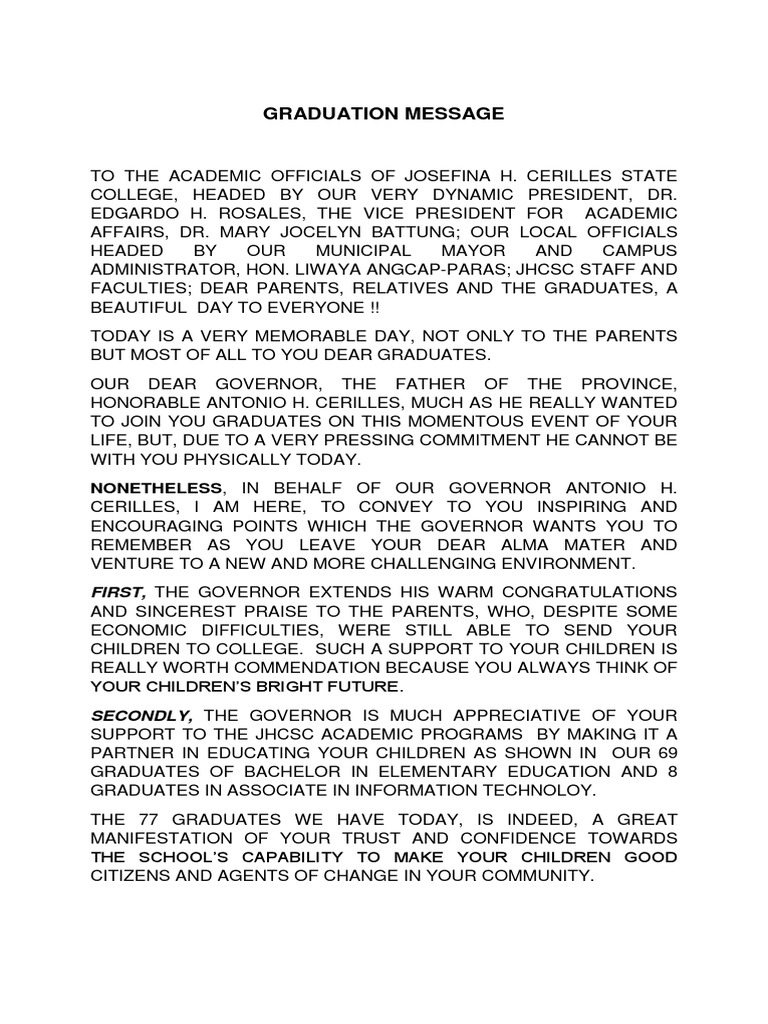 Graduation Message | PDF
