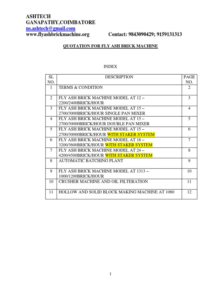 Ashtech Quotation | PDF | Brick | Fly Ash