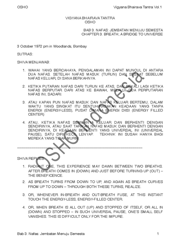 OSHO - VBT Chapter 3 | PDF