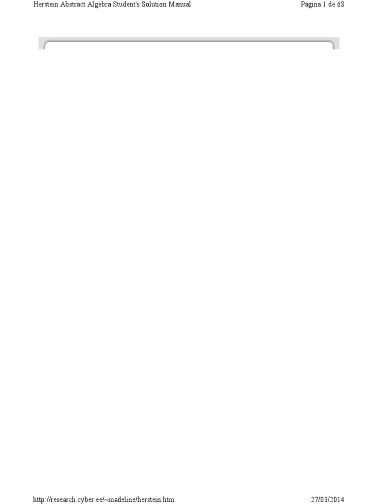 Solucionario Herstein PDF | PDF | Algebra | Abstract Algebra