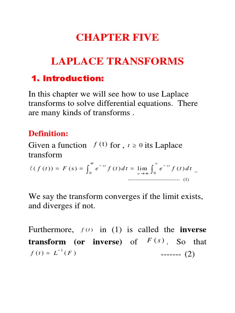First Translation Theorem in Laplace Transforms | PDF | Laplace ...