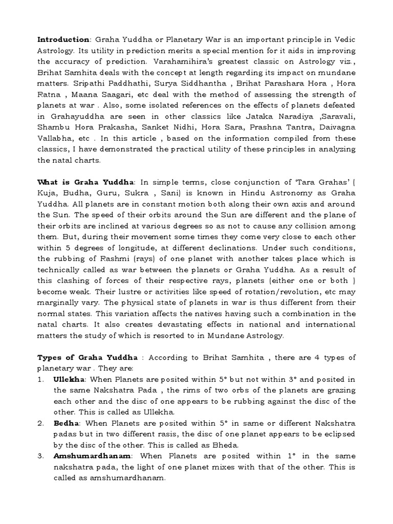 Planetary War | PDF | Horoscope | Planets