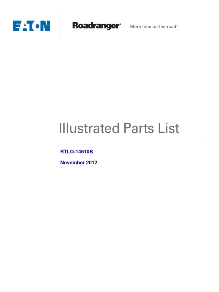 Eatonroadranger RTLO-14610B | PDF | Transmission (Mechanics) | Pump