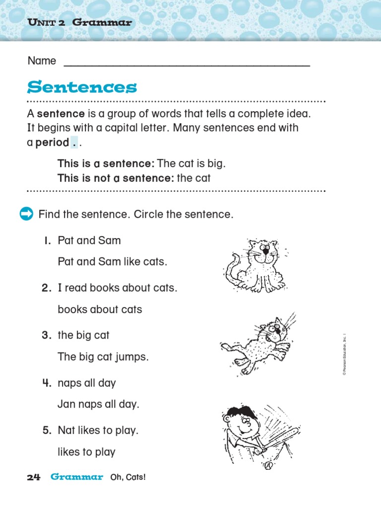 Grammar For Grade 1 | PDF