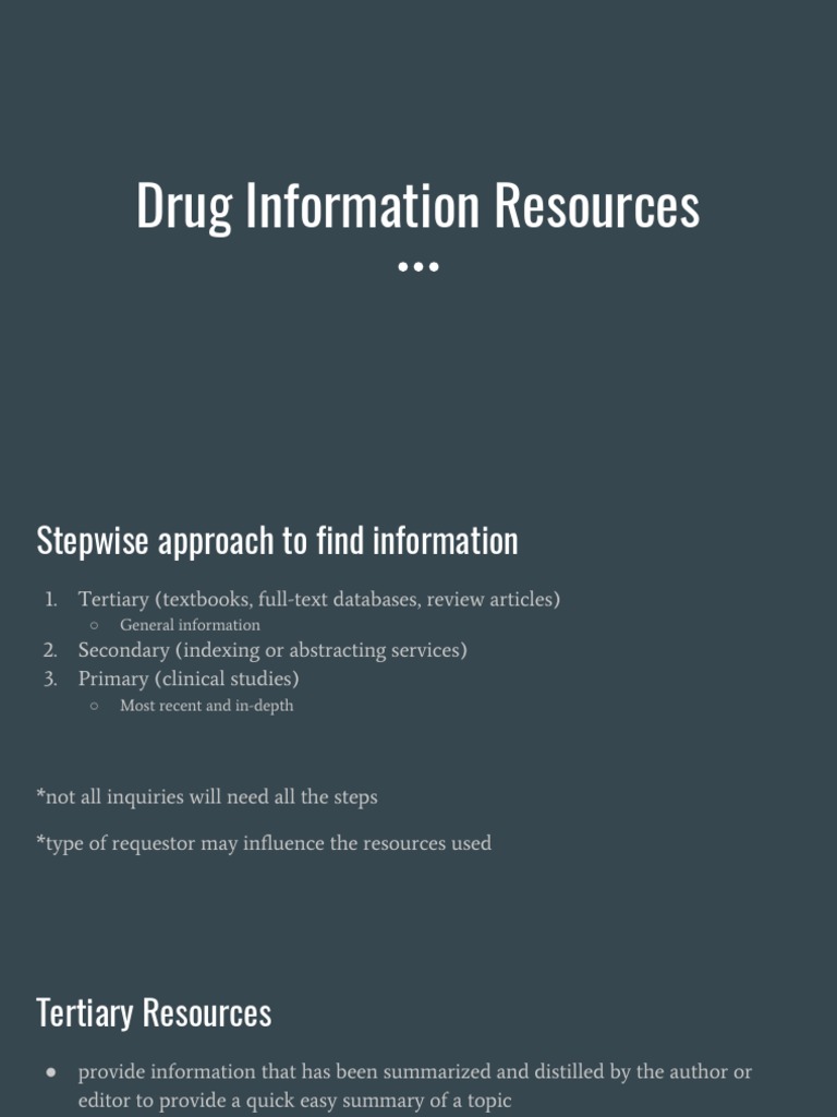 Drug Information Resources PDF | PDF | Pharmacology | Pharmaceutical Drug
