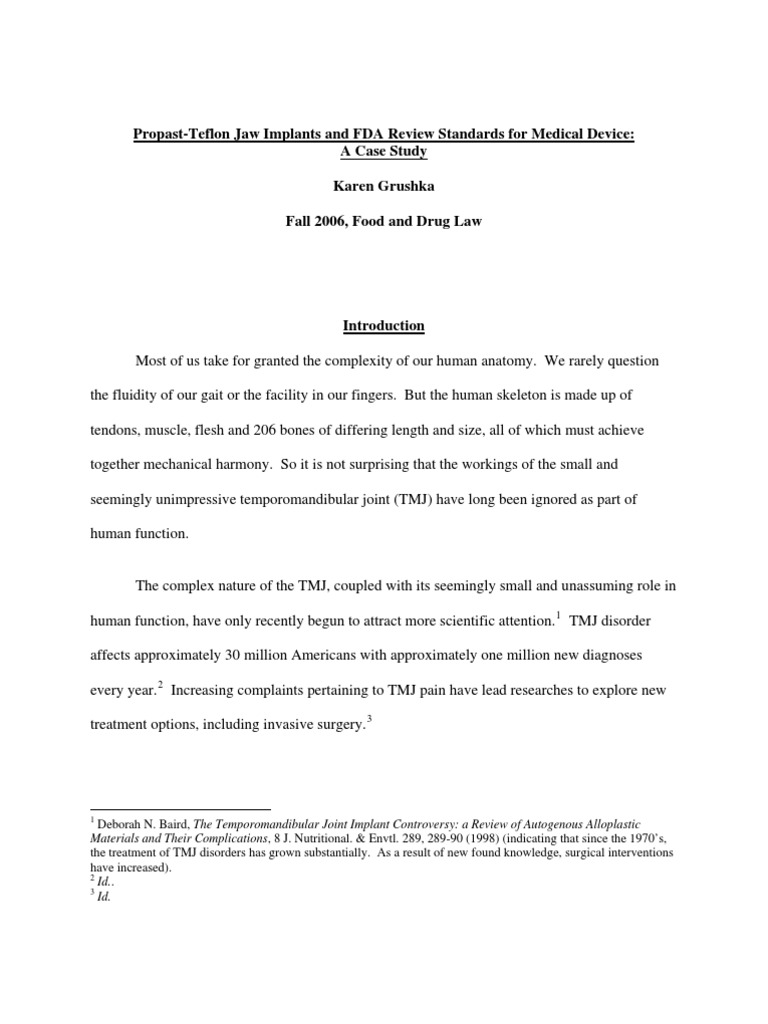 Law Paper TMJ | PDF | Federal Food | Food And Drug Administration