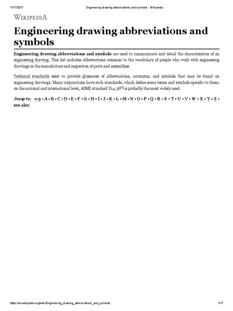 Engineering Drawing Abbreviations and Symbols - Wikipedia | PDF ...