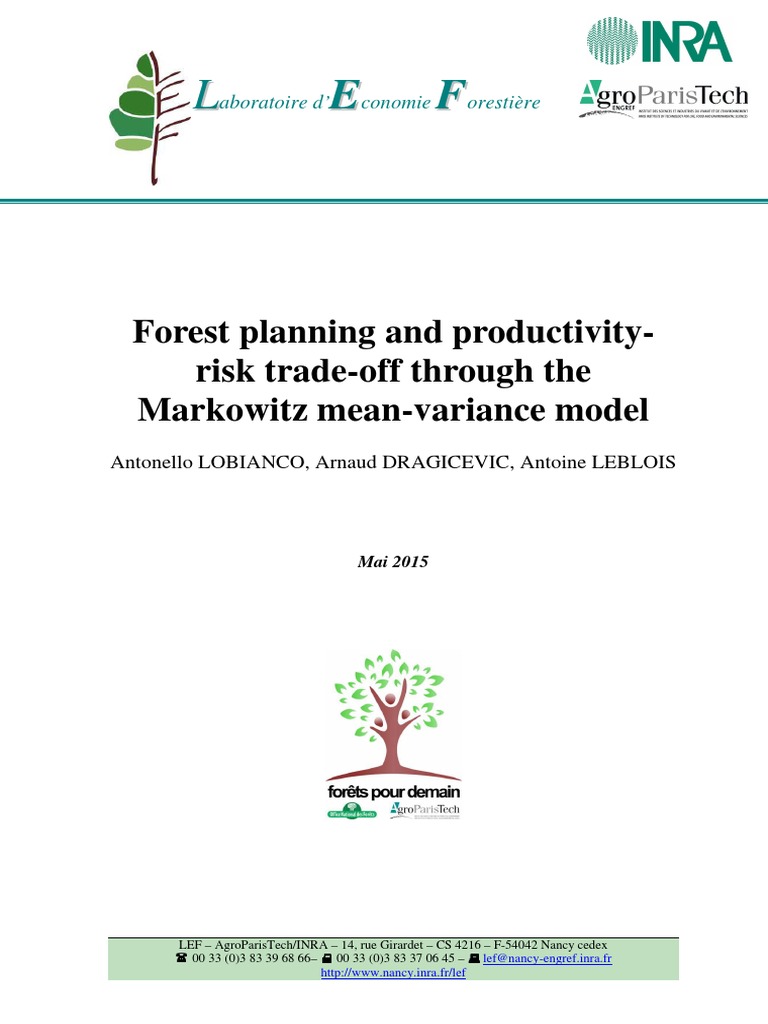 2015 - Forest Planning and Productivity-Risk Trade-Off Through The ...