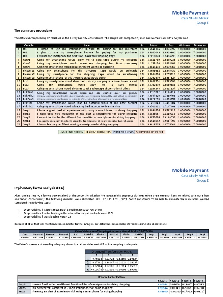Measurement and Scaling Case Study | PDF | Factor Analysis ...