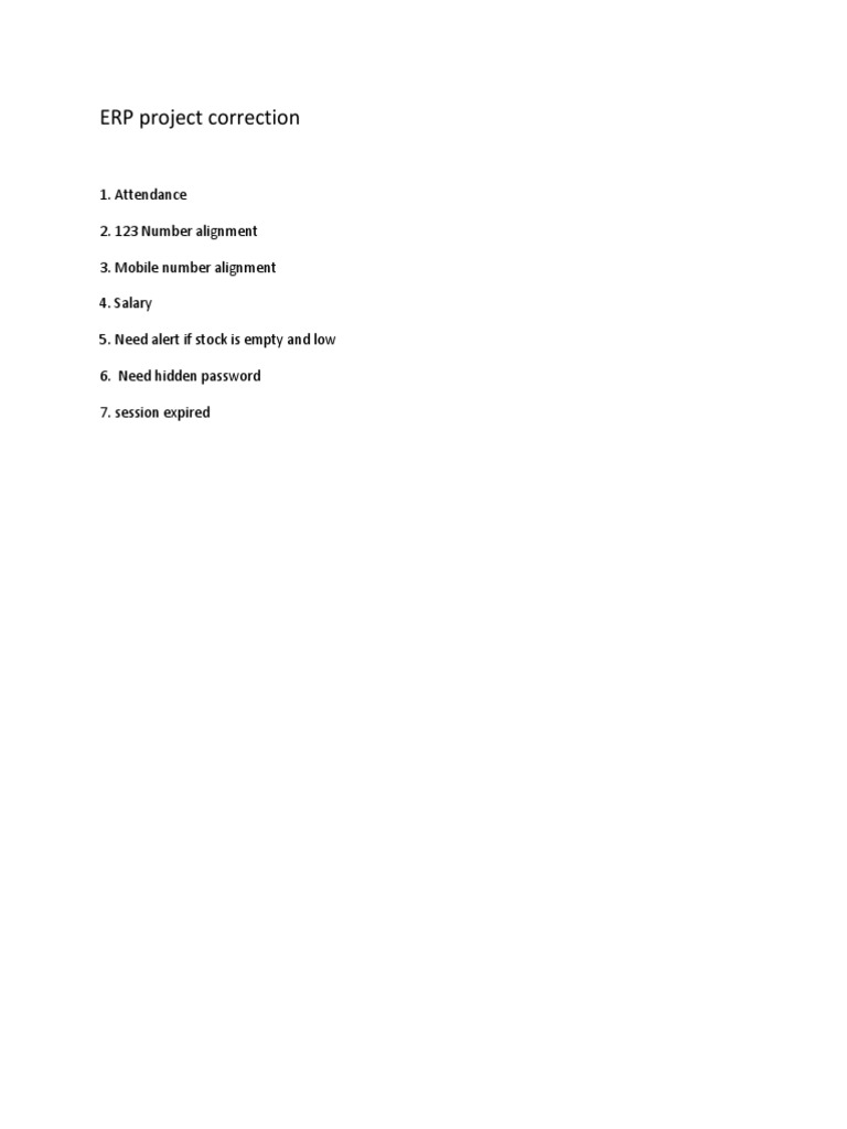 Erp Correction | PDF