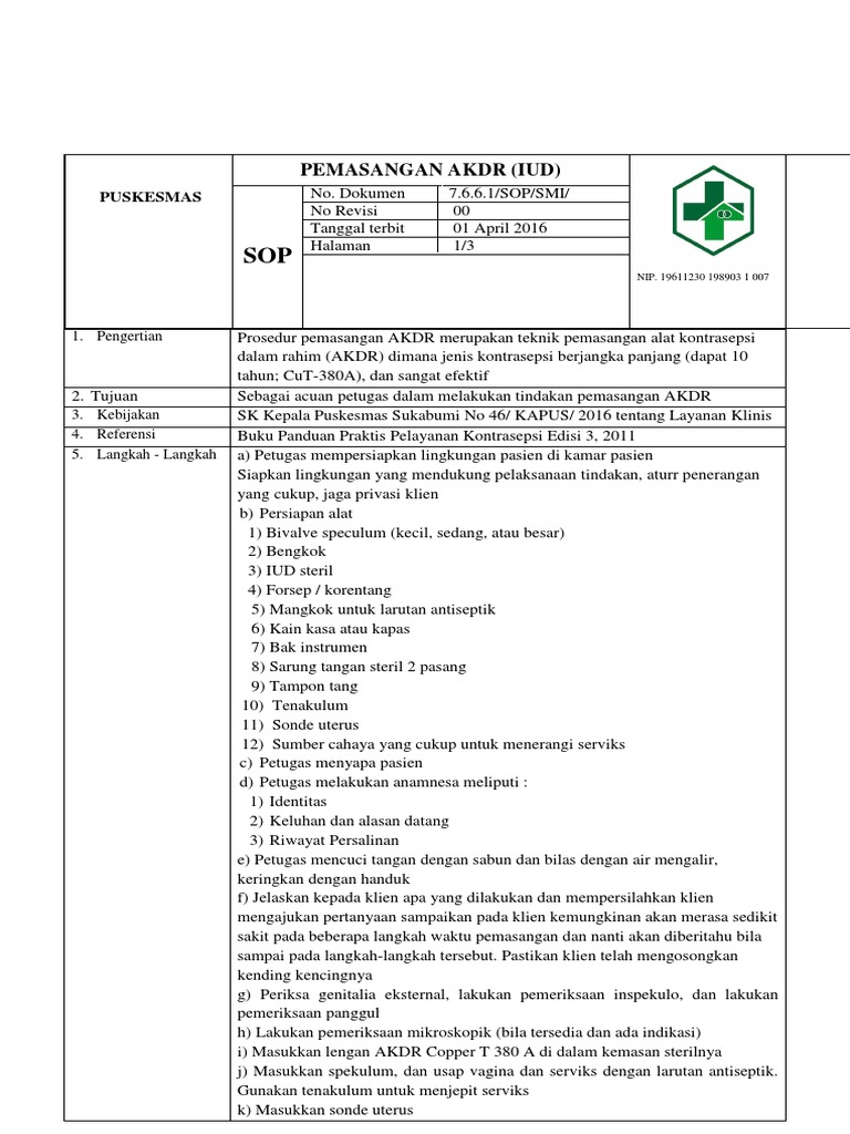 Sop Pemasangan Akdr | PDF