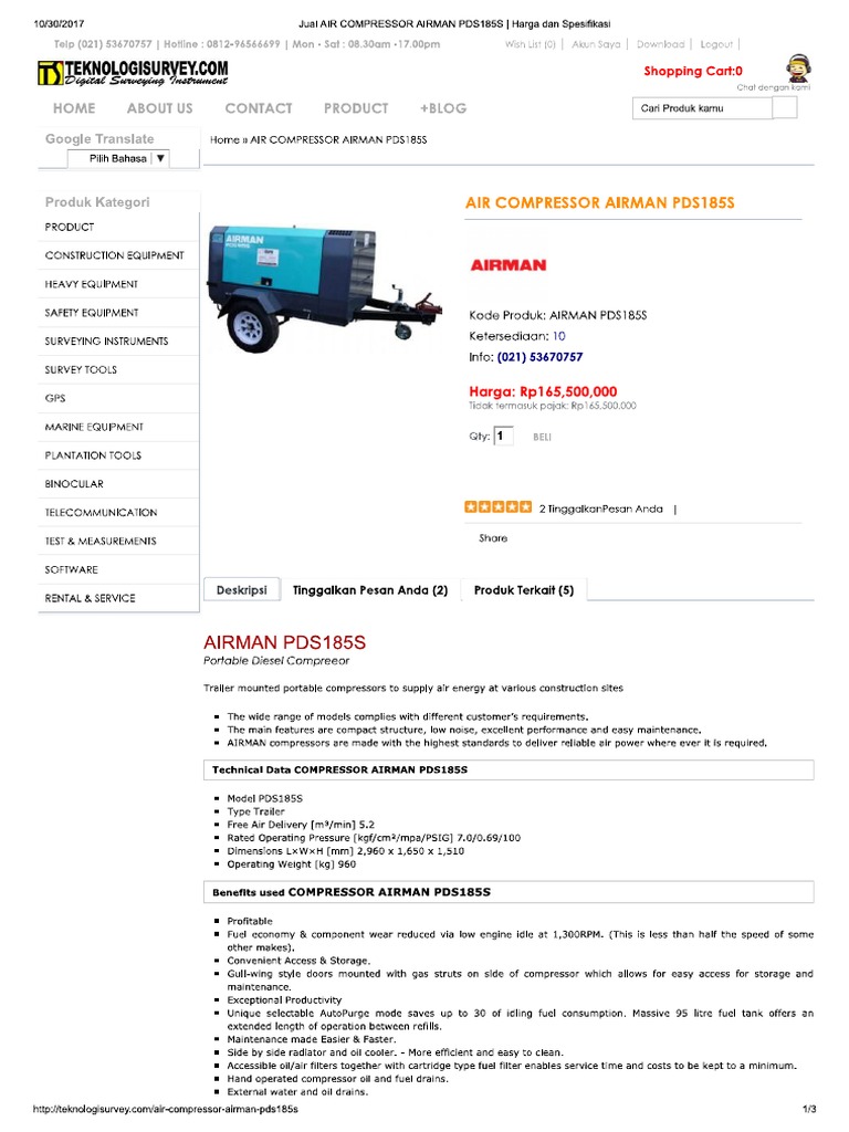 Harga Dan Spesifikasi Compressor 4000-6500 | PDF